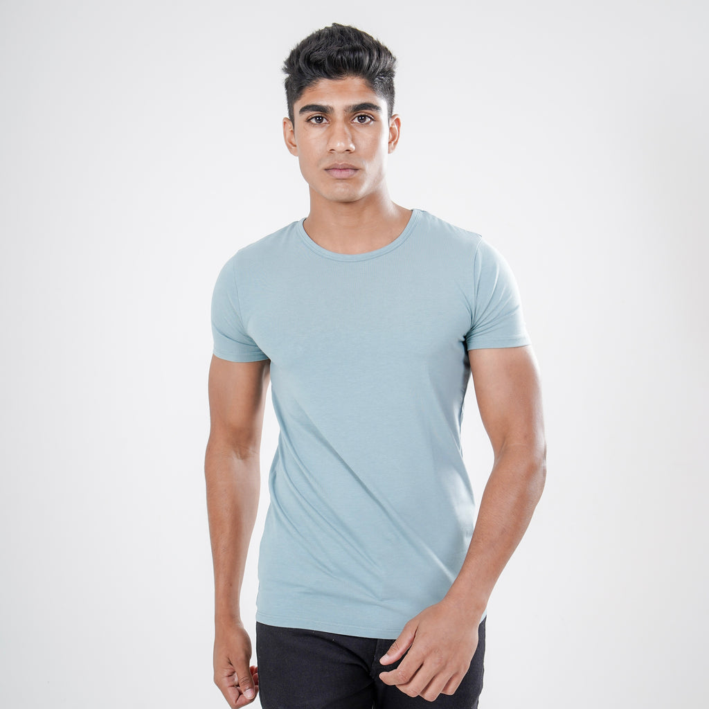V-Taper Fit (S/V) Crew Neck Short Sleeve - Sage Blue – Lean Lines