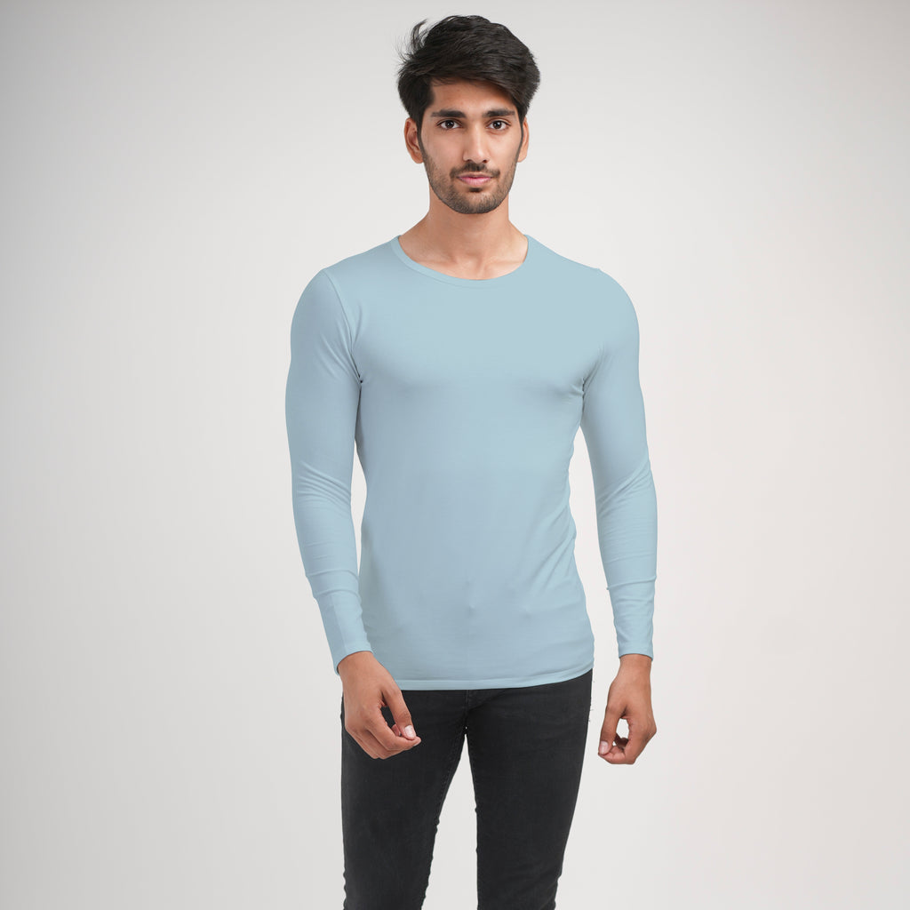 V- Fit Crew Neck Long Sleeve - Sage Blue – Lean Lines